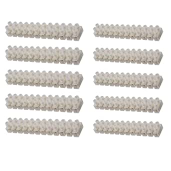 10PCS Electrical Connector Blocks - 12-Position Terminal Strips for ...