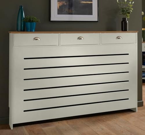DuraTherm® Radiator Cover Black Painted MDF Cabinet Horizontal Slat ...
