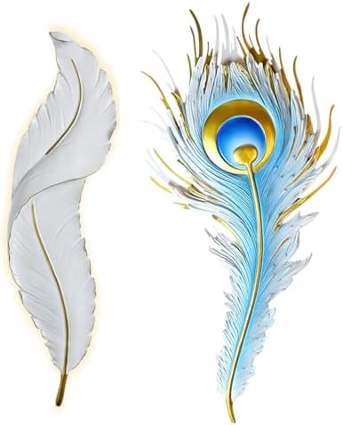 Qufute Peacock Feather Wall Light Unique Modern Wall Mount Light LED ...