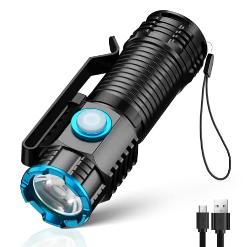 Amazon: Small Flashlight, 1200 High Lumens, USB Rechargeable Compact ...