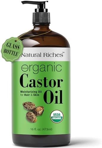 Amazon.com: Pure Castor Oil Organic Cold Pressed Unrefined Glass Bottle ...