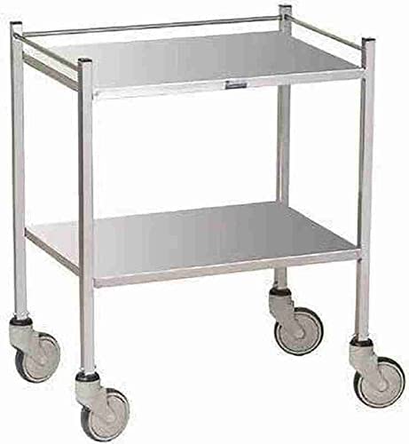 2 Shelf Stainless Steel Medical Instrument Trolleys with Wheels ...