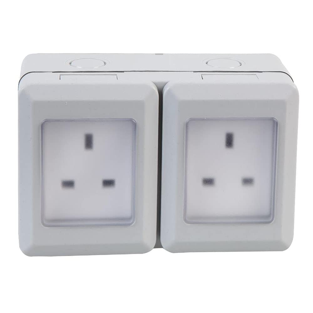 Buy Abacus Range 2 Gang Outdoor Plug Twin Mains Socket | IP55 ...