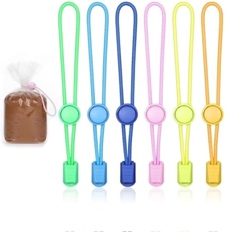 Amazon.com: 6PCS Colour Adjustable Elasticity Clay Bag Tie, Adjustable ...