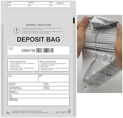 Amazon.com: 100 Cashier Depot Tamper Evident Bank Deposit Bags, 9" x 12 ...