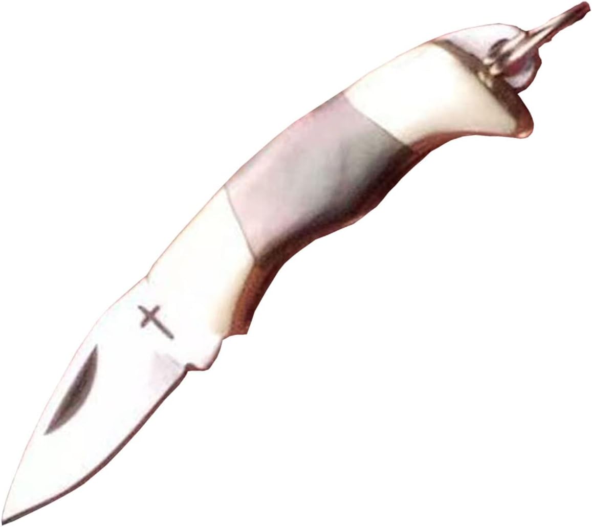 Amazon.com: Fon ALLey mini pocket knife brass and natural shell handle ...