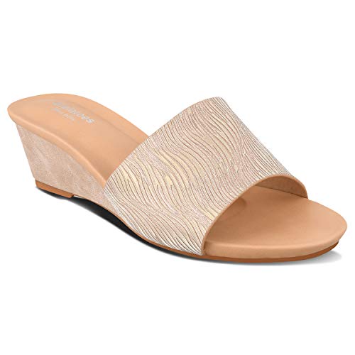 Buy Stelatoes Women's PU Gold One Toe Flats (Heel Height : 2.2 Inches ...