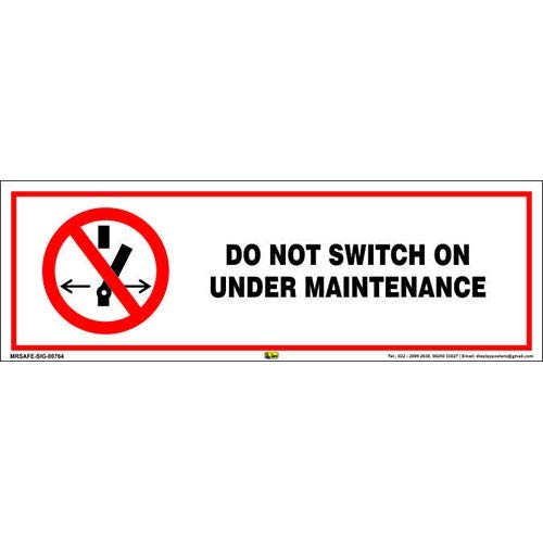 Mr. Safe - Do Not Switch On Under Maintenance Sign Eco Vinyl Sticker ...