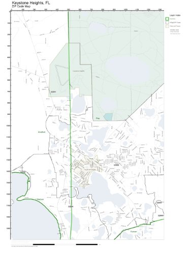 Amazon.com : ZIP Code Wall Map of Keystone Heights, FL ZIP Code Map Not ...