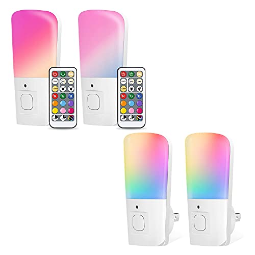 LOHAS Plug in Night Lights for Kids, RGB, 9-Color Changing, LED Bright ...