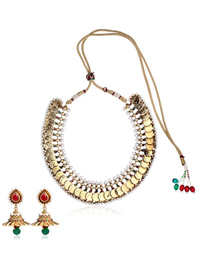 Buy Mrigya Gold Ginni Necklace Set at Amazon.in