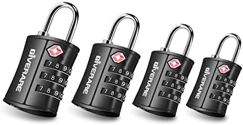 4 Pack TSA Approved Travel Luggage Locks, Combination Lock Keyless, 3 ...