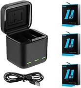 Amazon.com: TELESIN Battery Charger Kit for GoPro Hero 12 11 10 9 Black ...