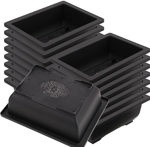 Amazon.com: JEUIHAU 16 Pack 9 Inch Bonsai Training Pots with Tray ...