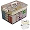 2 Layer Medicine Box Storage Box, ADERTOS First Aid Box Case Portable ...