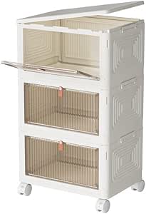 Amazon.com: 3 Tier Plastic Storage Bins with Lids 23QT, Stackable ...