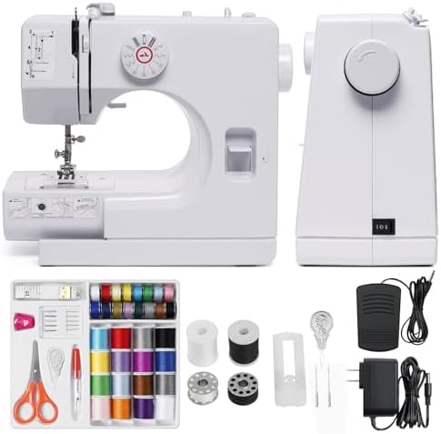 Amazon.com: Small Sewing Machine, with 12 Built-in Stitches & Night ...