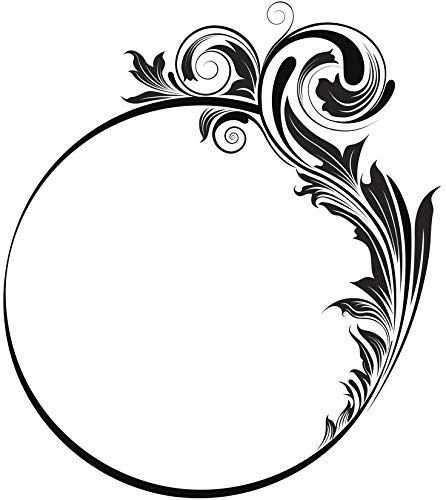 Cute Pretty Antique Fancy Circle Design Cartoon Vinyl Sticker (8" Tall ...