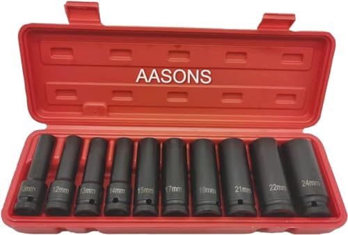 Topec Impact Bolt & Nut Remover Set 13 Pieces, Nut Extractor Socket ...