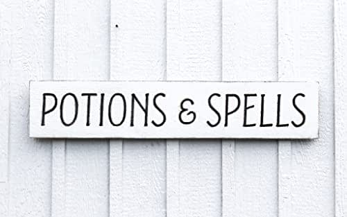 Amazon.com: Potions & Spells Sign | Carved in a 40" x 8" Solid Wood ...