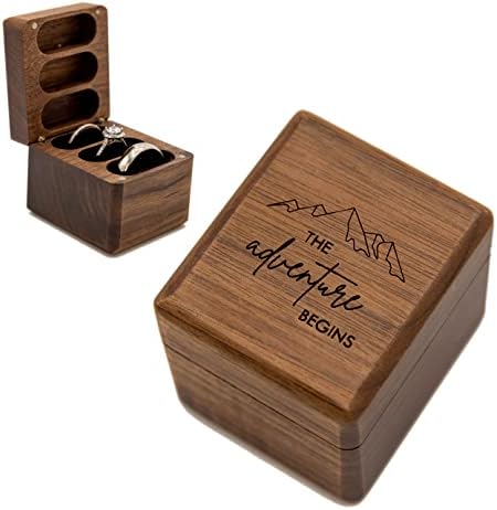 Amazon.com: MUUJEE Engraved 3 Slot Wood Ring Box - 2.25 x 2 x 2 The ...