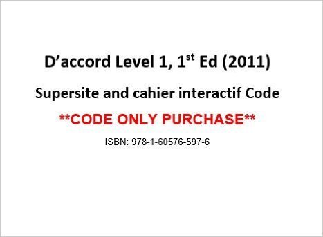 D'accord Level 1 Supersite + Cahier Interactif Code **CODE ONLY**: vhl ...