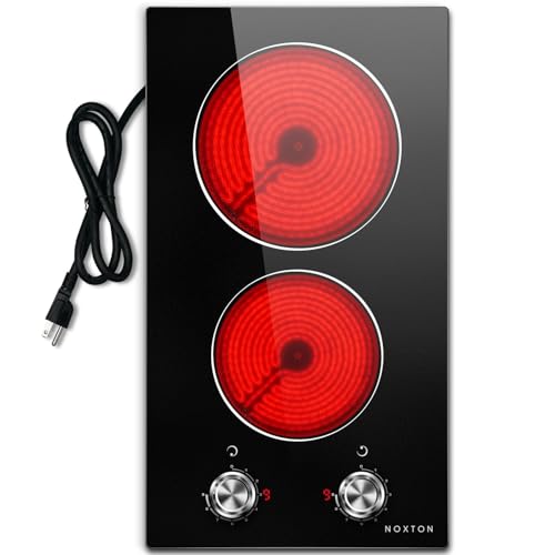 Noxton 110v Electric Cooktop 2 Burners, Plug in Electric Stove 12 Inch ...