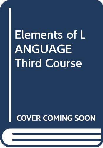 Elements of LANGUAGE Third Course: Holt: 9780030521034: Amazon.com: Books