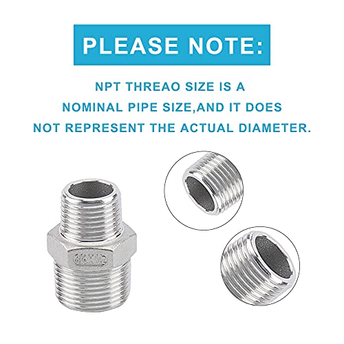 Snapklik.com : Feelers Reducing Hex Nipple, 304 Stainless Steel 3/4x 1/ ...