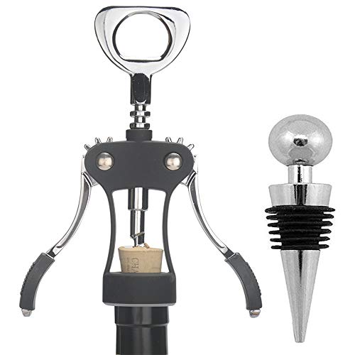 Ilyever Upraded 2 in 1 Wing Corkscrew with one Pack Wine Bottle Stopper ...