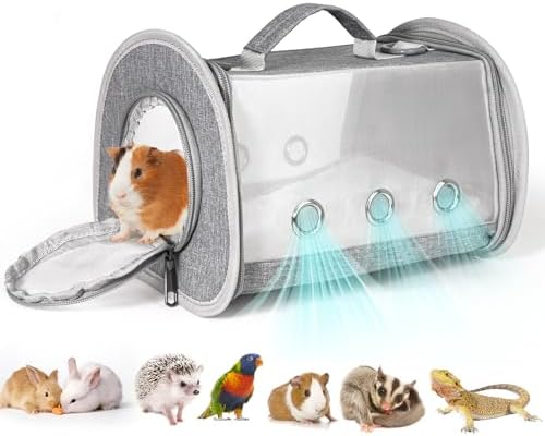 Gray Large Portable Travel Small Animal Carrier - Breathable Hangbag ...