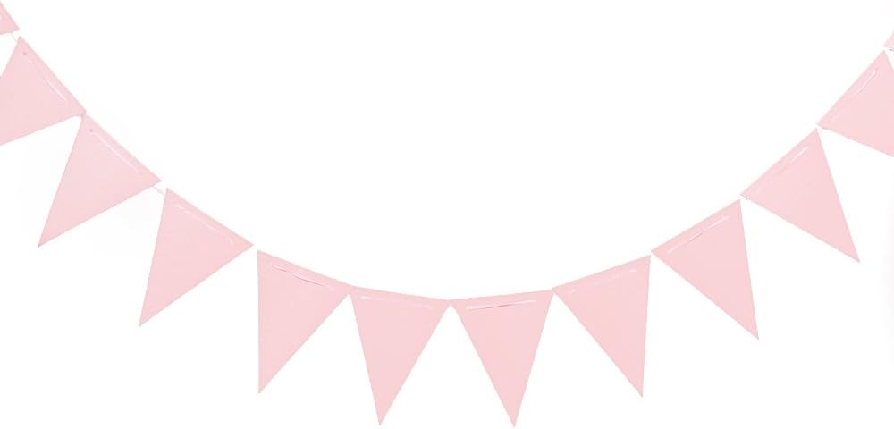 Amazon.com: 24pcs Pink Pennant Banner, Pre-Strung Imitated Burlap Fabic ...