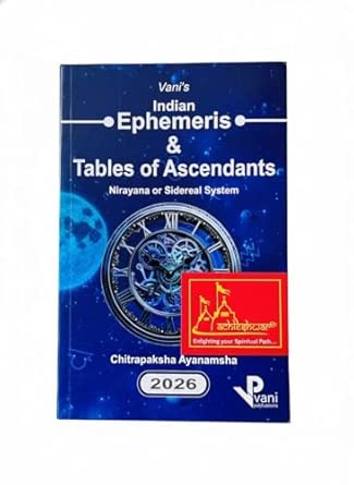 Indian Ephemeris & Tables Of Ascendants Nirayana Or Sidereal System ...