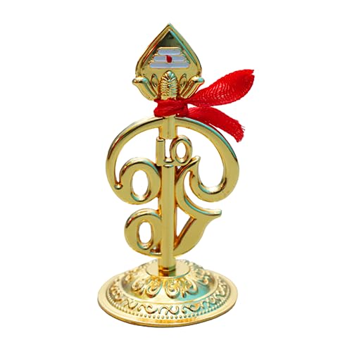 Buy Murugan Om Vel Golden Metal for Car Dashboard Pooja Room Symbol of ...
