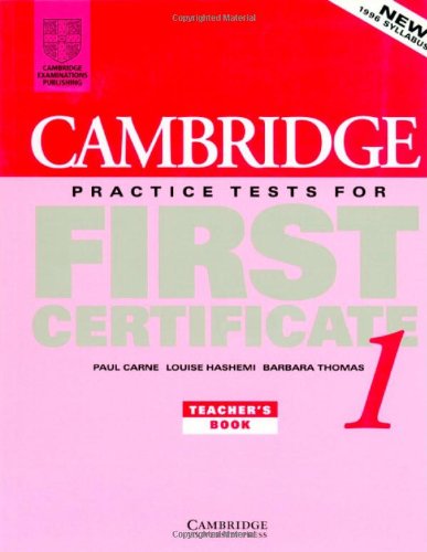 PRACTICE TESTS FIRST CERT.1-TCH (SIN COLECCION) : AA.VV.: Amazon.es: Libros