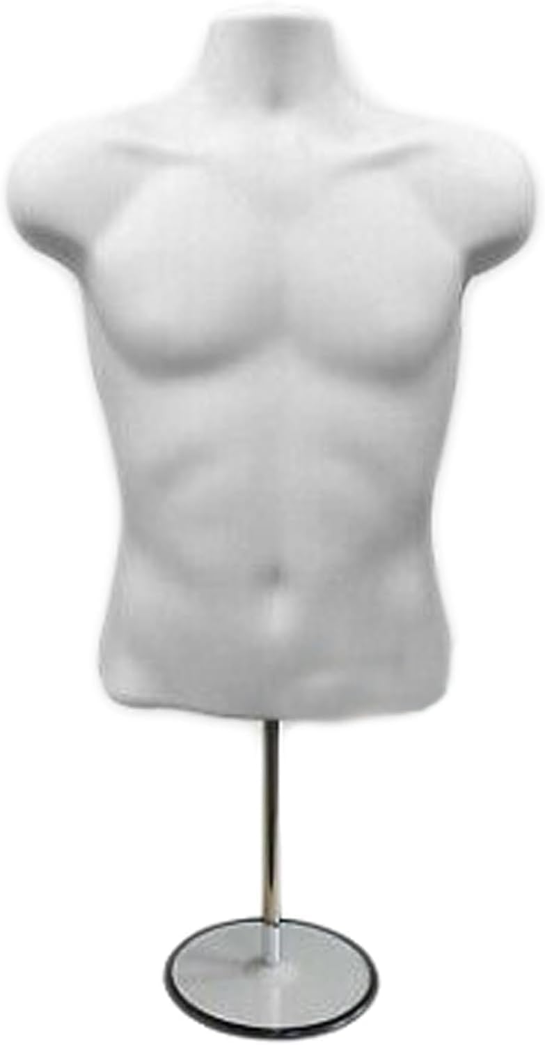 Hanging Mannequin Male Half Body Form 3/4 Bust Shop Display with Round ...