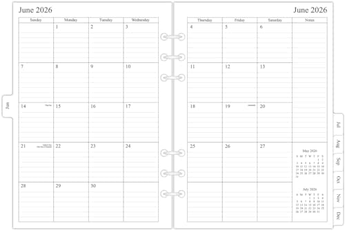 Amazon.com : newestor 2026-2027 Monthly Planner Refills for A5 6-Ring ...
