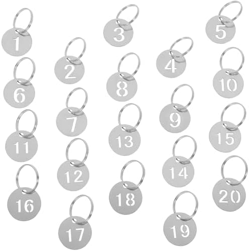 Amazon.com : KALLORY 50pcs Numbered Key Tags: 1-50 Stainless Steel Tags ...
