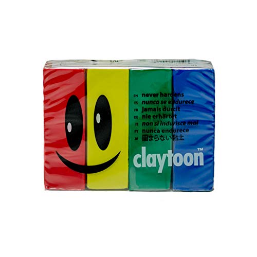Claytoon 228051 Oil Based Modeling Clay Set, 4 Assorted Colors : Amazon ...