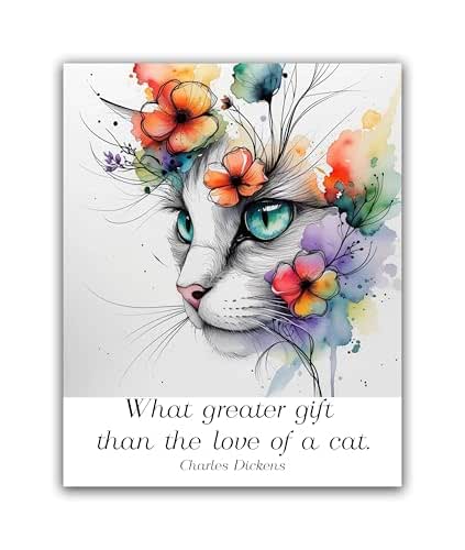 Amazon.com: Cat Quote Wall Art Print 8x10 Unframed – “What Greater Gift ...
