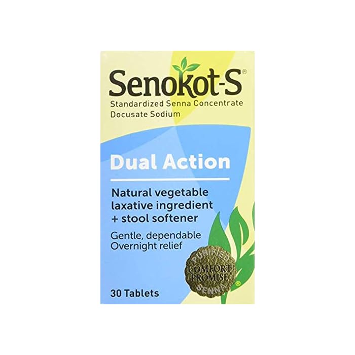 Buy Senokot-S Dual Action 30 Tablets, Natural Vegetable Laxative ...