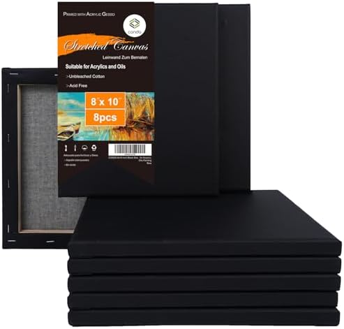 Amazon.com: SL crafts Black Mini Stretched Canvas 4x4 Inch Small Blank ...