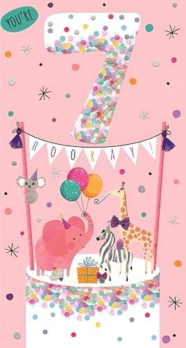 Birthday Card for Girl Age 7. Comic Strip design. 150x150mm supplied ...