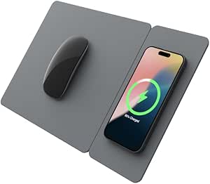 Amazon.com: POUT H3 Split Wireless Charging Mouse Pad – Fast Qi Charger with Magnetic Attachment ...