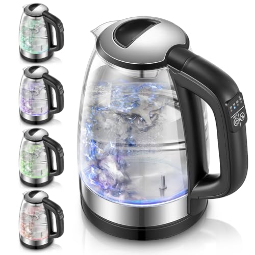 Clear Glass Kettles That Features LED Illuminated Display - Internet Eyes