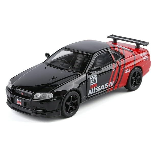 SR TOYS 1:32 Scale Nissan Skyline GTR-R34 Diecast Models Alloy Diecast ...