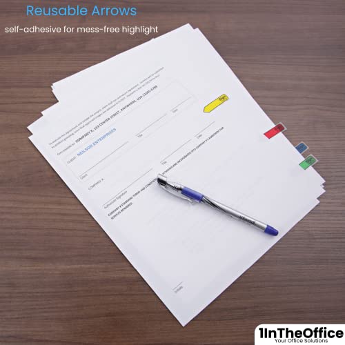 Snapklik.com : Sign Here Tabs, 1/2 Assorted Color Sign Here Stickers ...