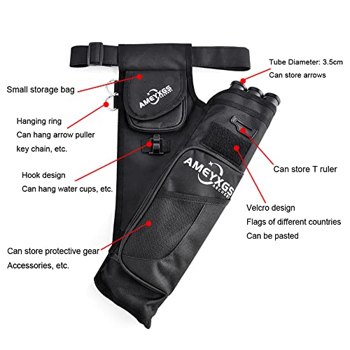 SHARROW Archery Quiver 3 Tubes Arrow Quiver Adjustable Belt Hip Quiver ...