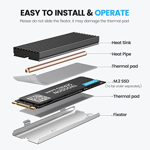 ORICO M.2 SSD Heatsink,PC / PS5 2280 NVME/NGFF M.2 SSD Single and ...