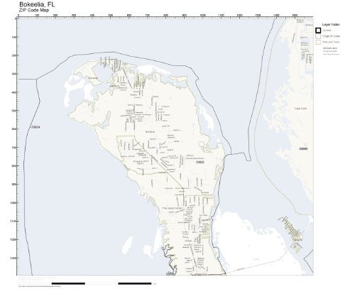 Amazon.com : ZIP Code Wall Map of Bokeelia, FL ZIP Code Map Laminated ...